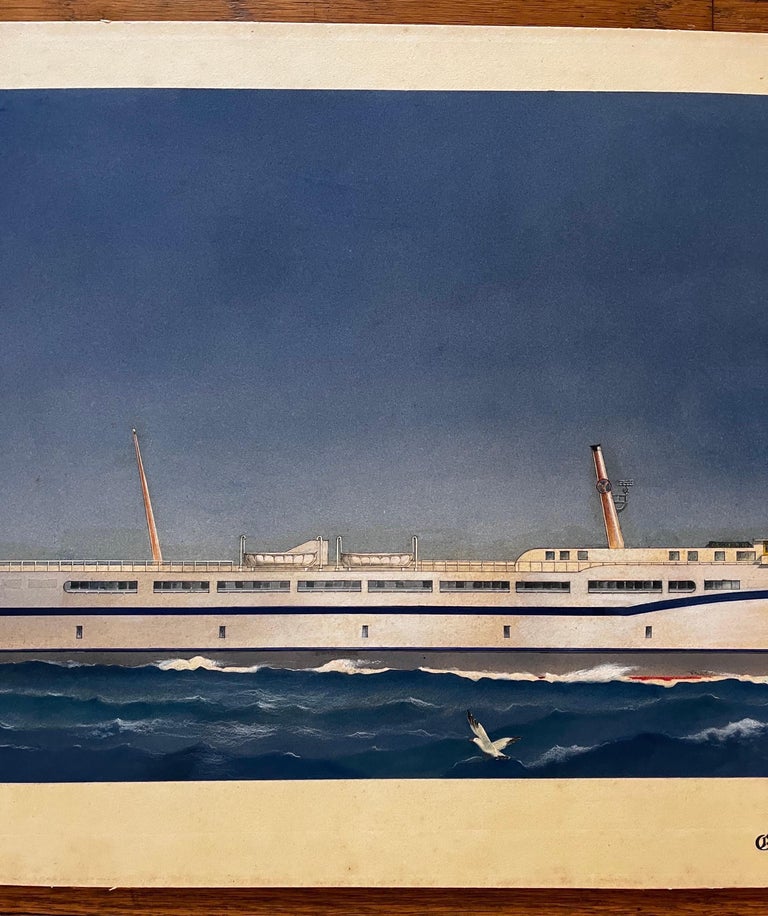 George C. Sharp Inc. "Art Deco" Ship Image For Sale at 1stDibs