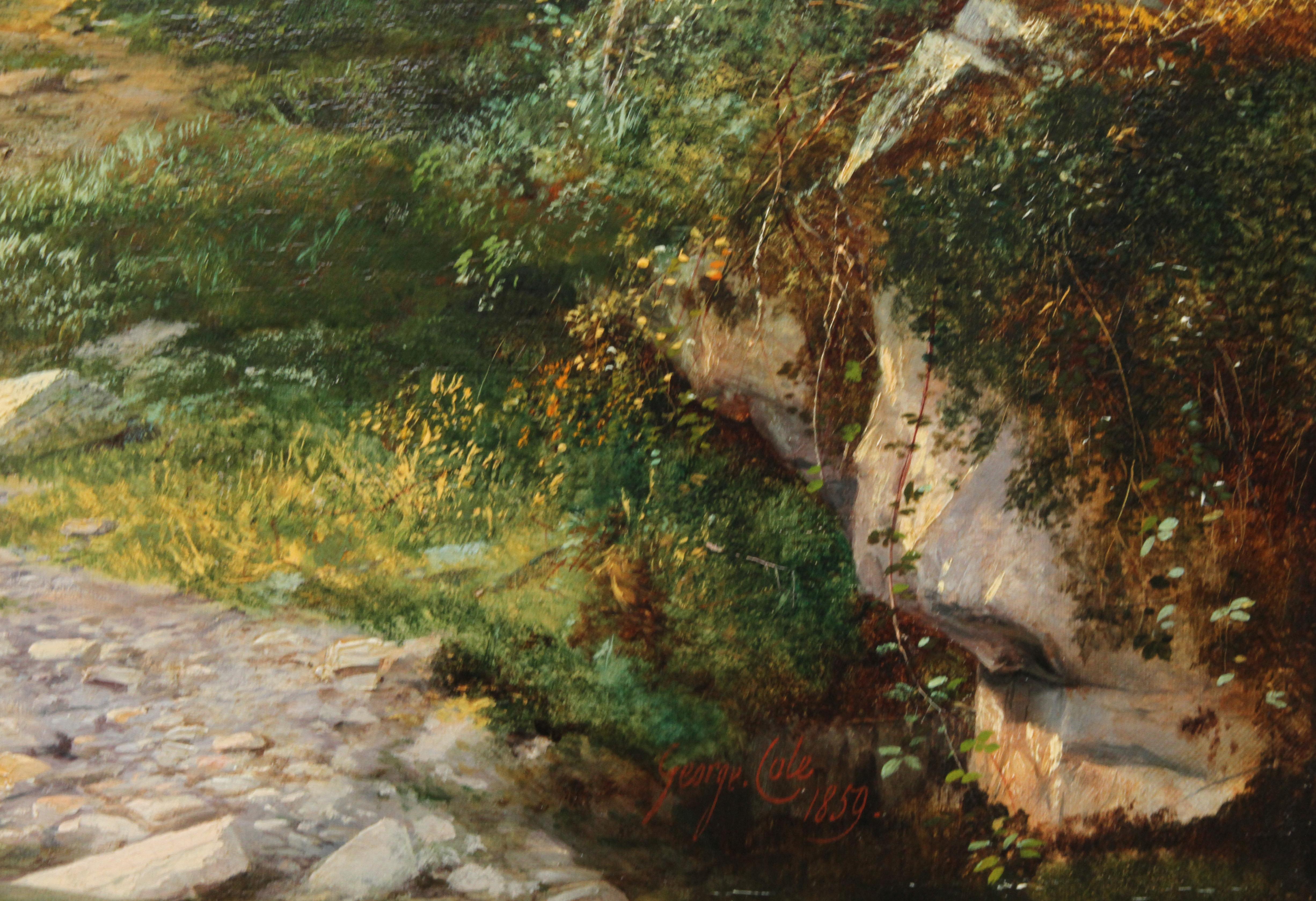 George Cole - A Stream in the Forest - British Victorian 1859 art ...
