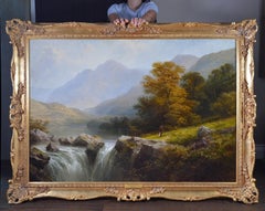 George Cole - 19th Century landscape genre oil painting of ploughmen ...