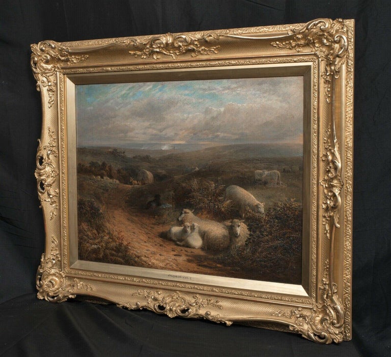 George Cole - Sheep Resting In A Landscape, Near Guildford, Surrey ...