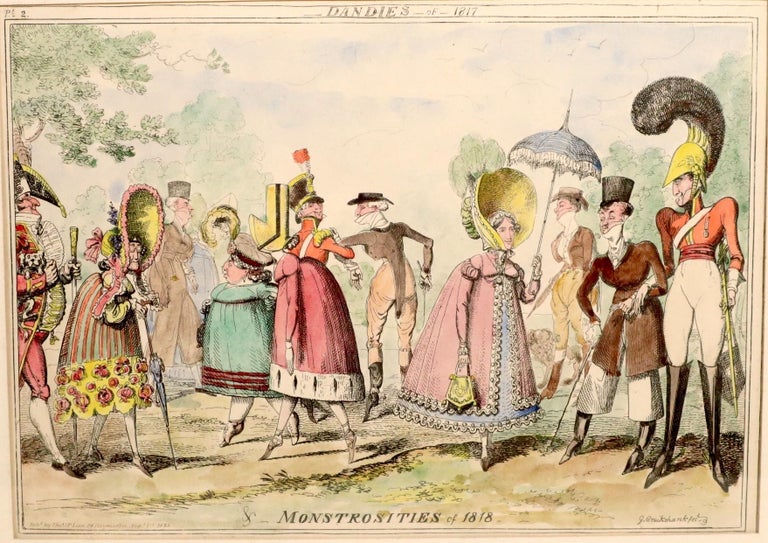 George Cruikshank - Dandies of 1817 from Monstrosities by Cruikshank ...
