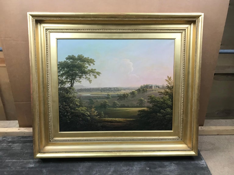 George Cuitt - A distant landscape view of Langton Hall in ...