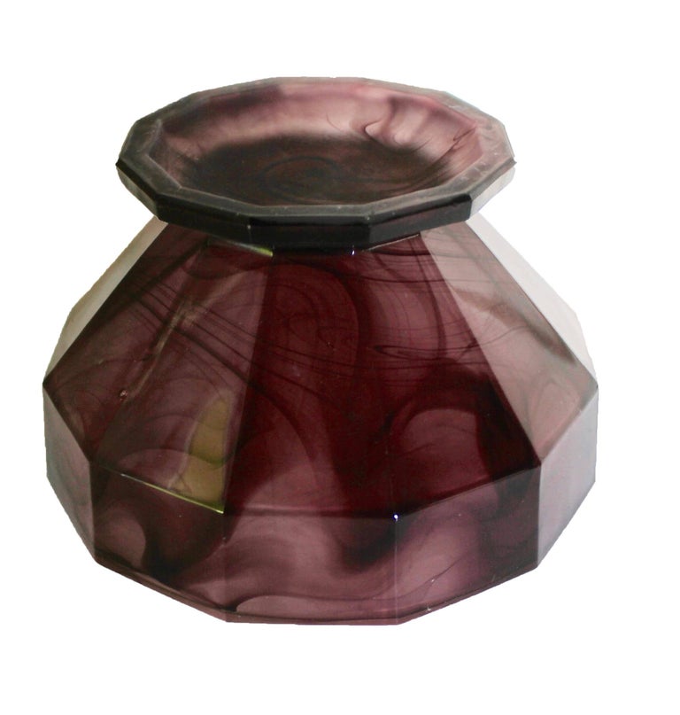 George Davidson Cloud Glass Bowl Purple Amethyst Art Deco Circa
