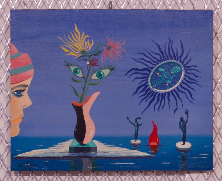 George De Goya - Invasion - Mid 20th Century Oil on Wood Abstract ...