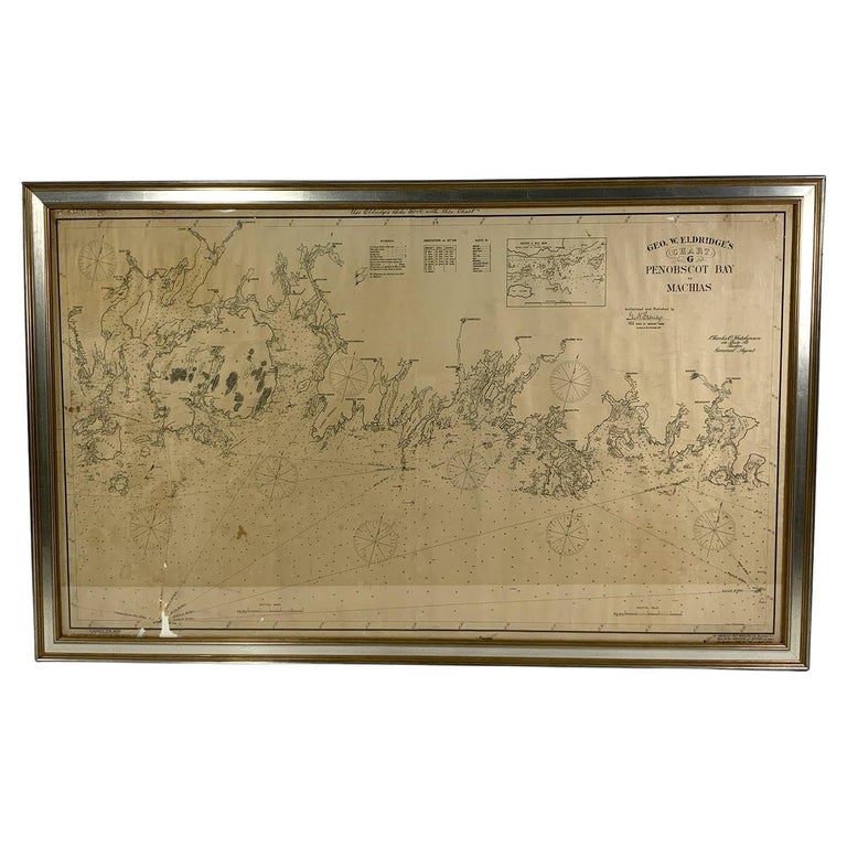 George Eldridge in 1898 Chart of Maine Coast For Sale at 1stDibs