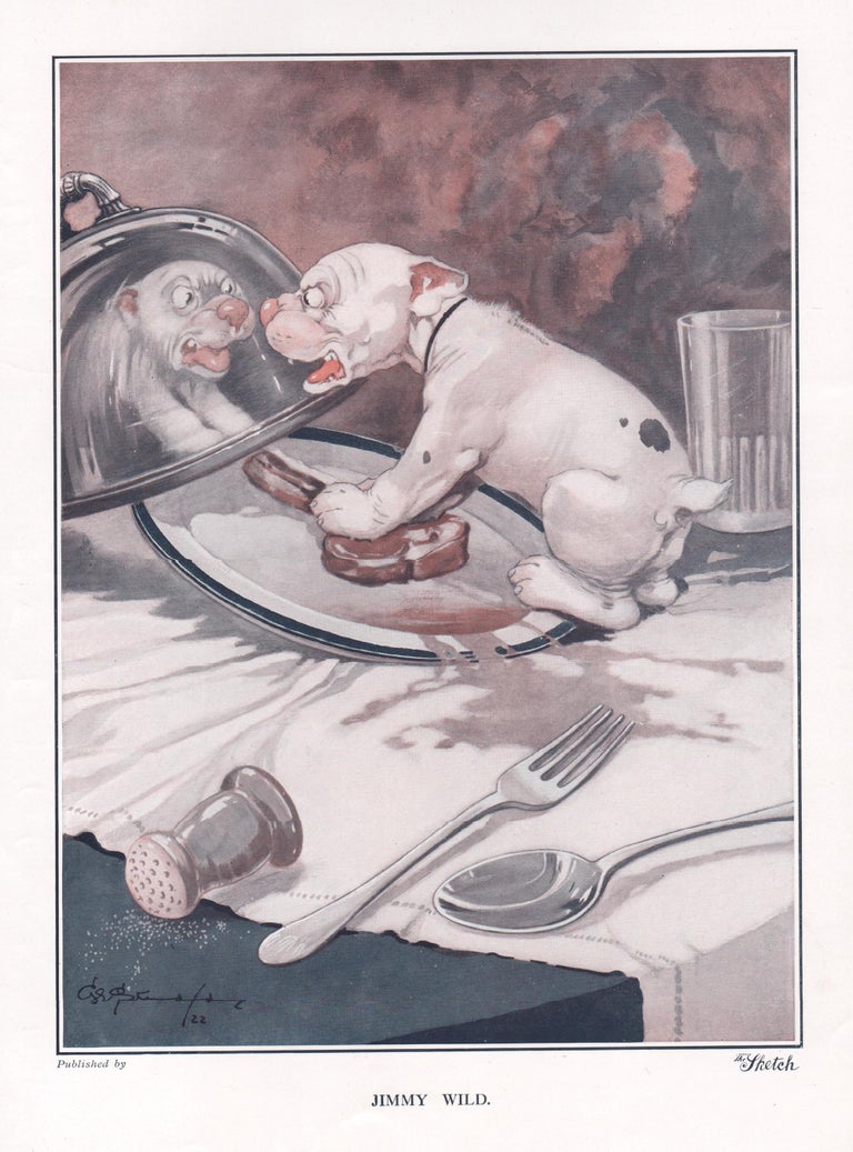 Jimmy Wild. George Studdy Bonzo puppy bull dog print For Sale at 1stDibs