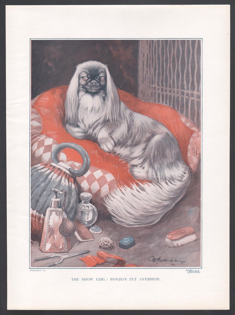The Show Girl, Bonzo's Pet Aversion. George Studdy pekingnese dog print ...