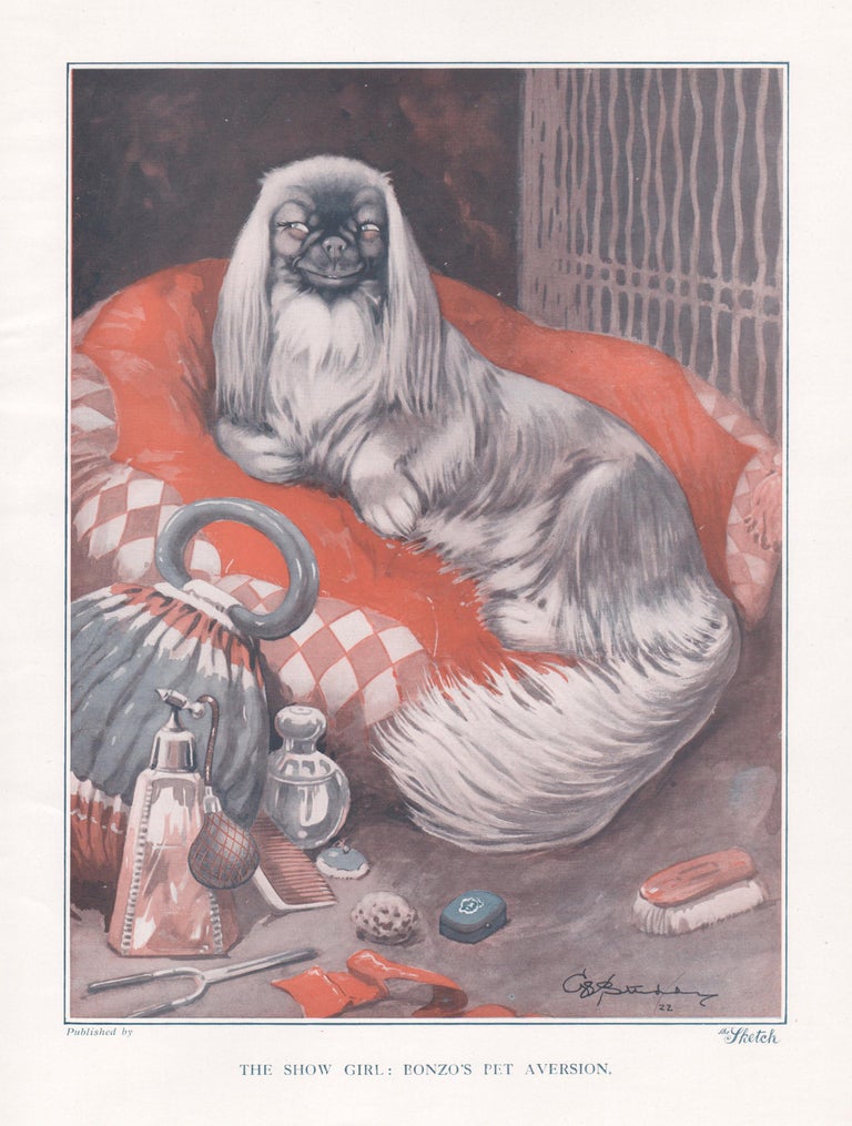 The Show Girl, Bonzo's Pet Aversion. George Studdy pekingnese dog print ...