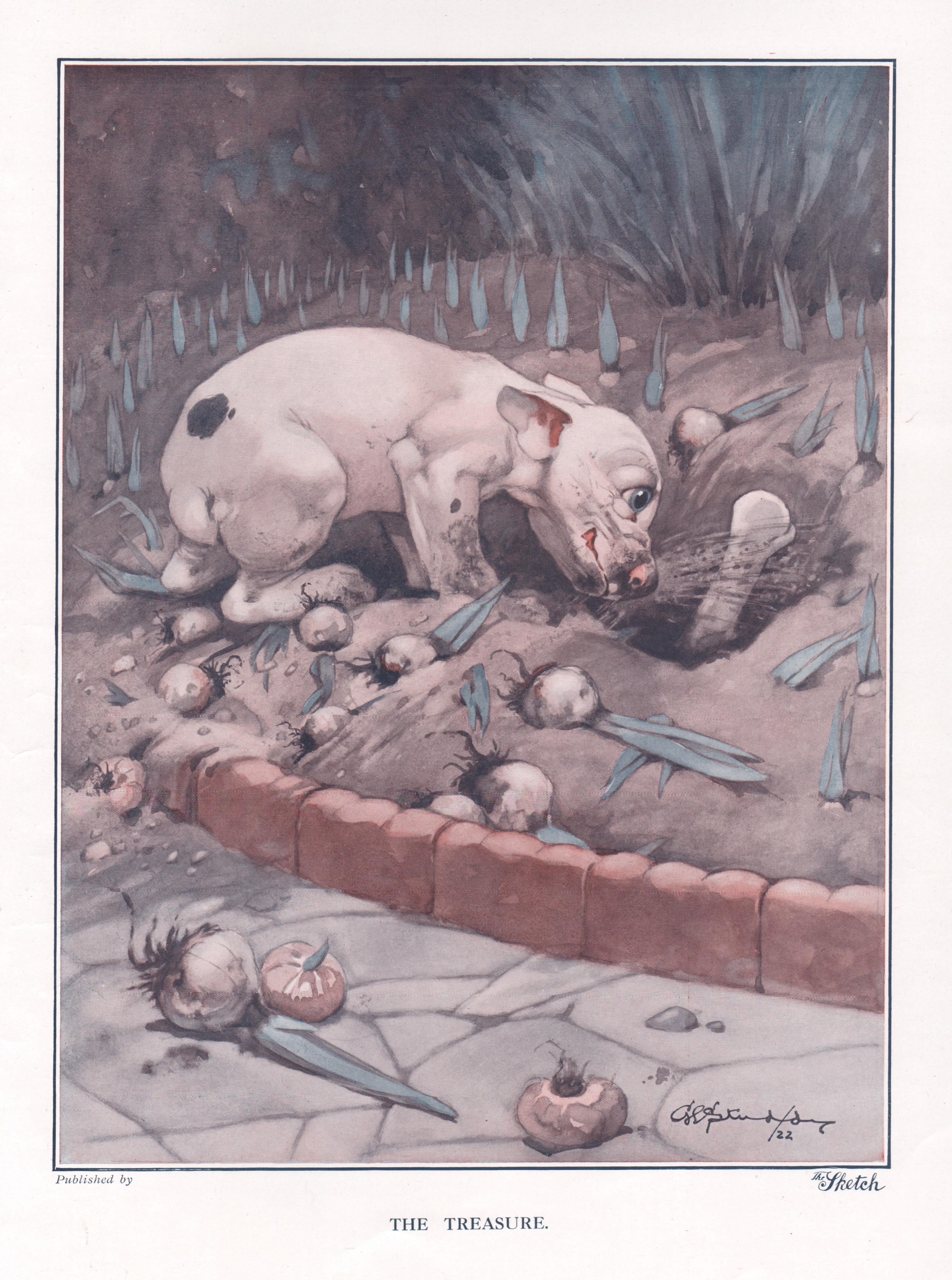 As Master Sees Me ! George Studdy Bonzo puppy bull dog print For Sale ...