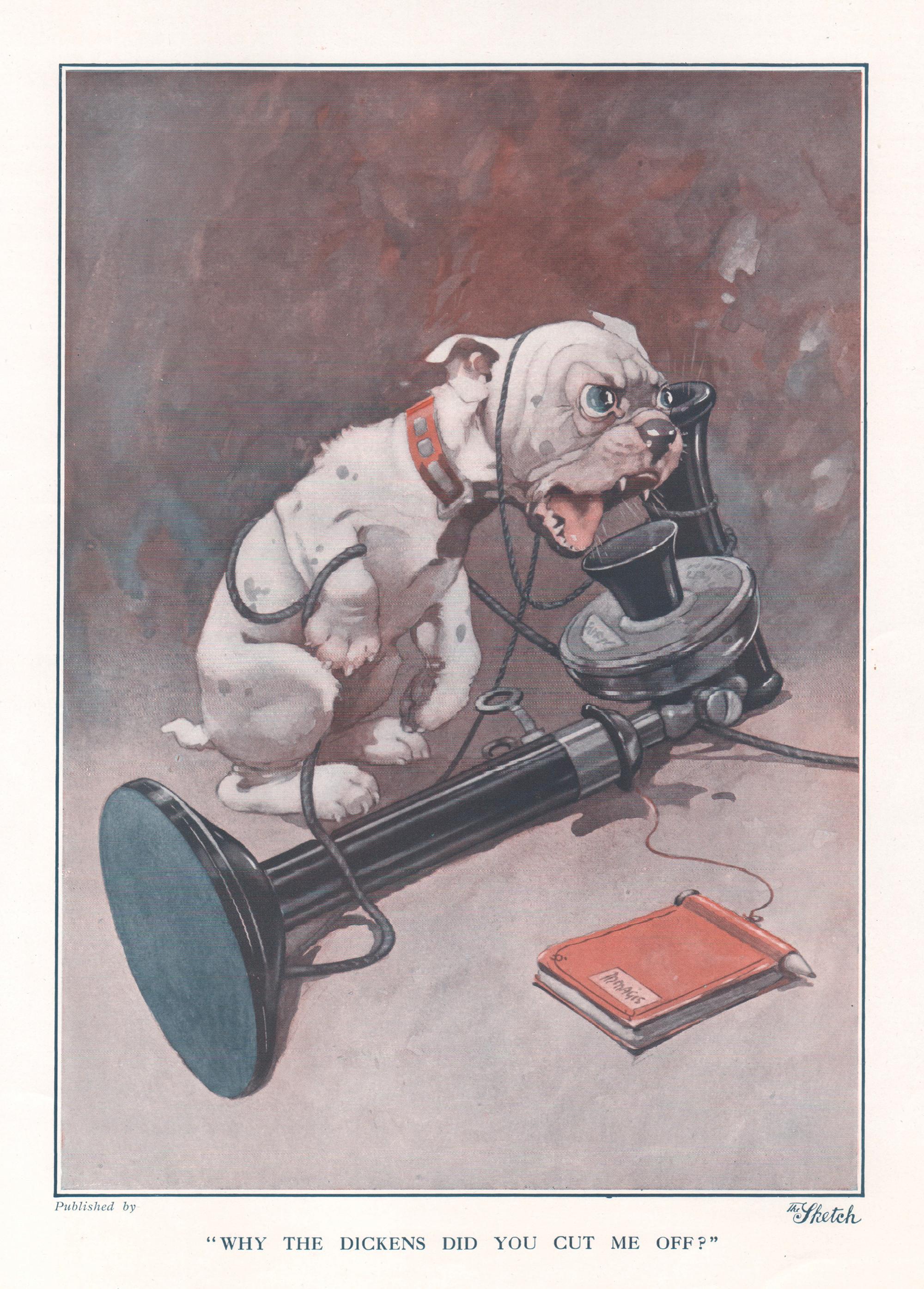 The Glider. George Studdy Bonzo puppy bull dog print For Sale at 1stDibs