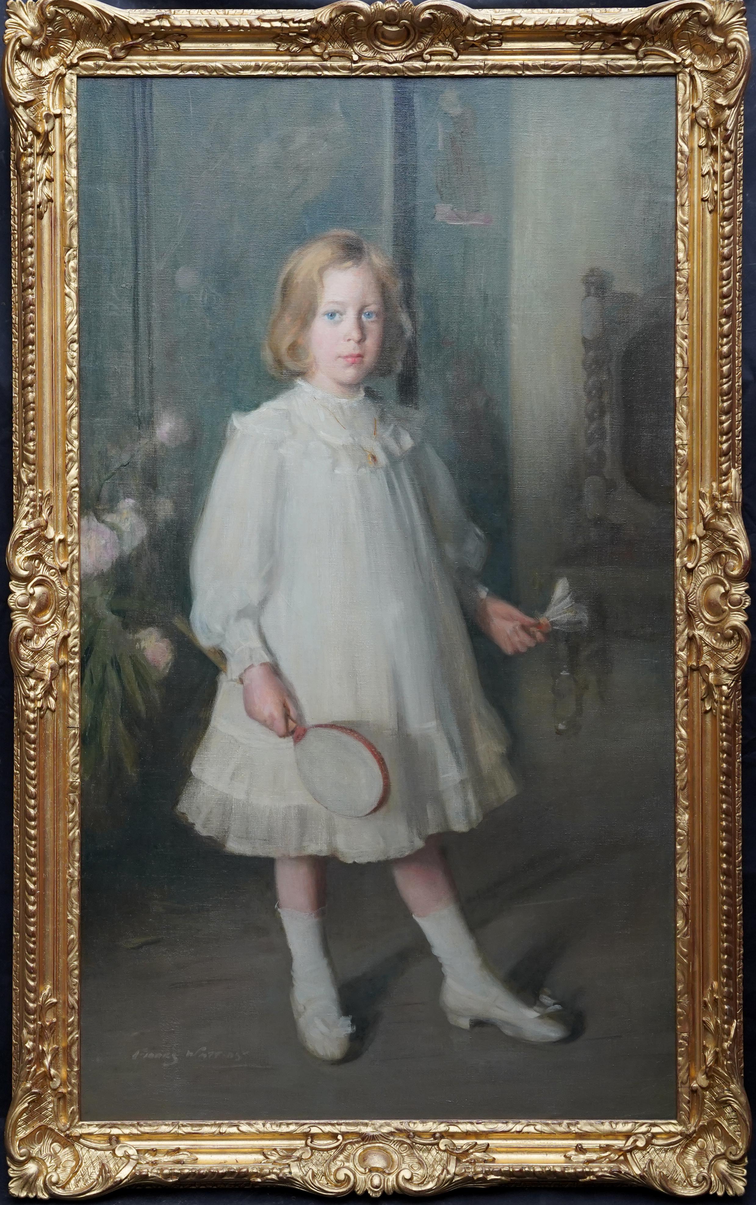 George Fiddes Watt - Portrait of Muriel Sutherland Playing Badminton ...