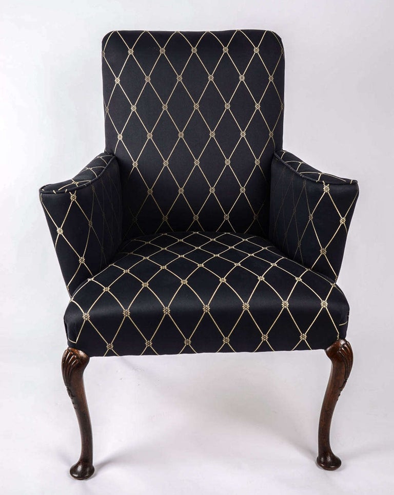 Fine George 1st Period Wing Armchair in Walnut reupholstered, English ...