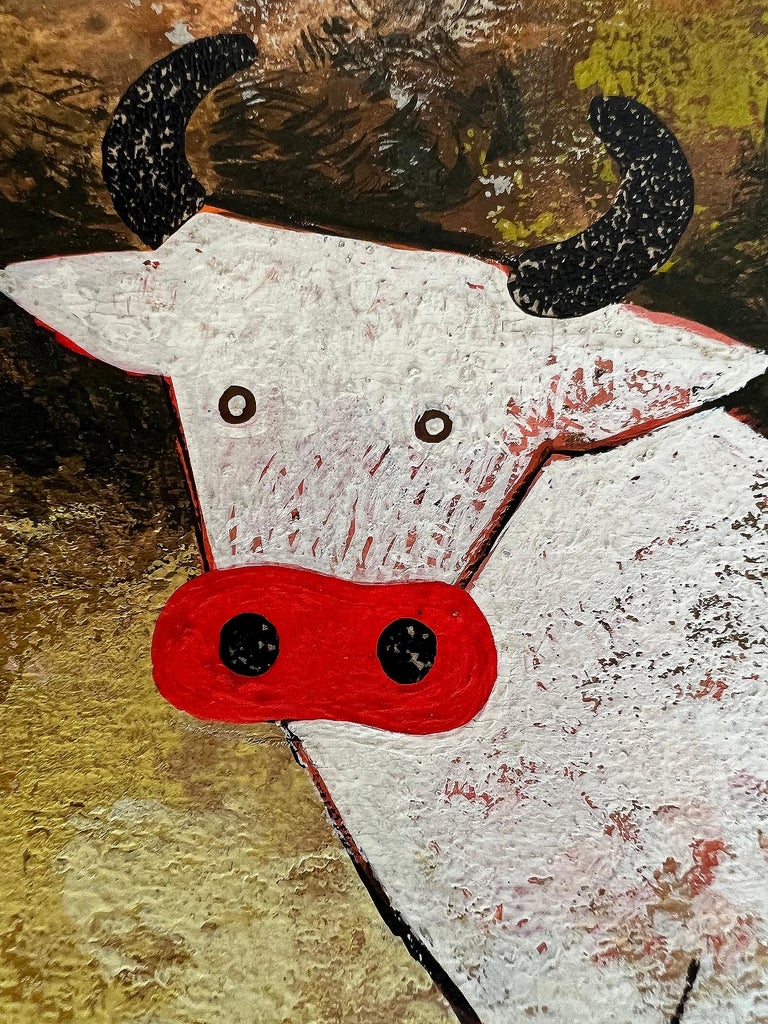 George Giusti - Cute Cow Milks into Bottle. Mid Century Illustration ...