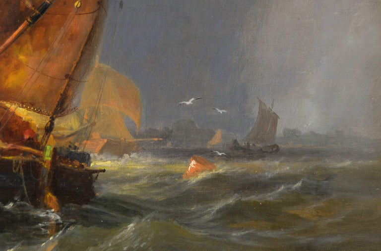 George Gregory - 19th Century marine oil painting of ships on the ...