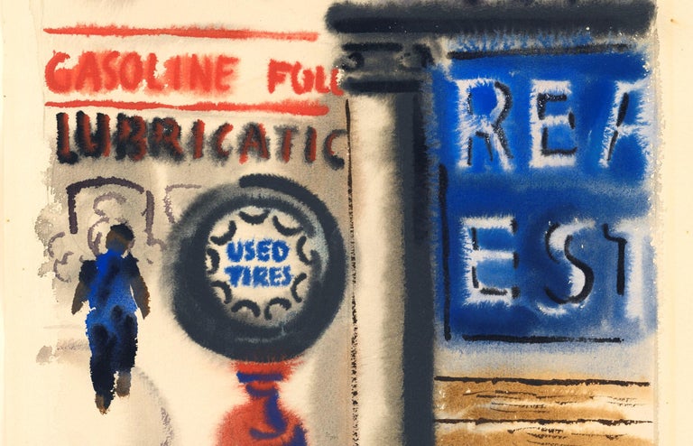 George Grosz - New York Street, Downtown Manhattan, George Grosz, 1933 ...