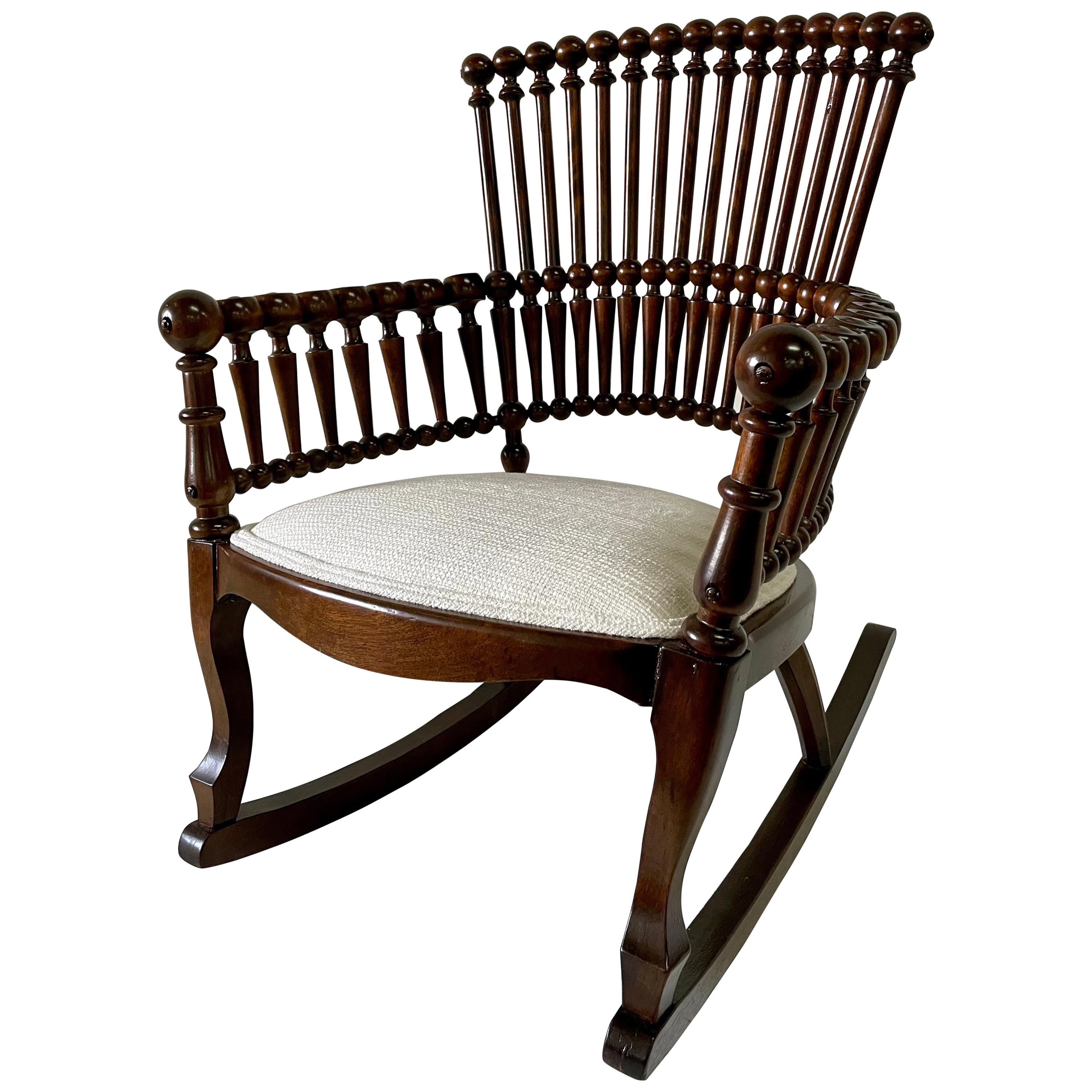 George Hunzinger Aesthetic Movement Spindle Rocking Chair For Sale at ...