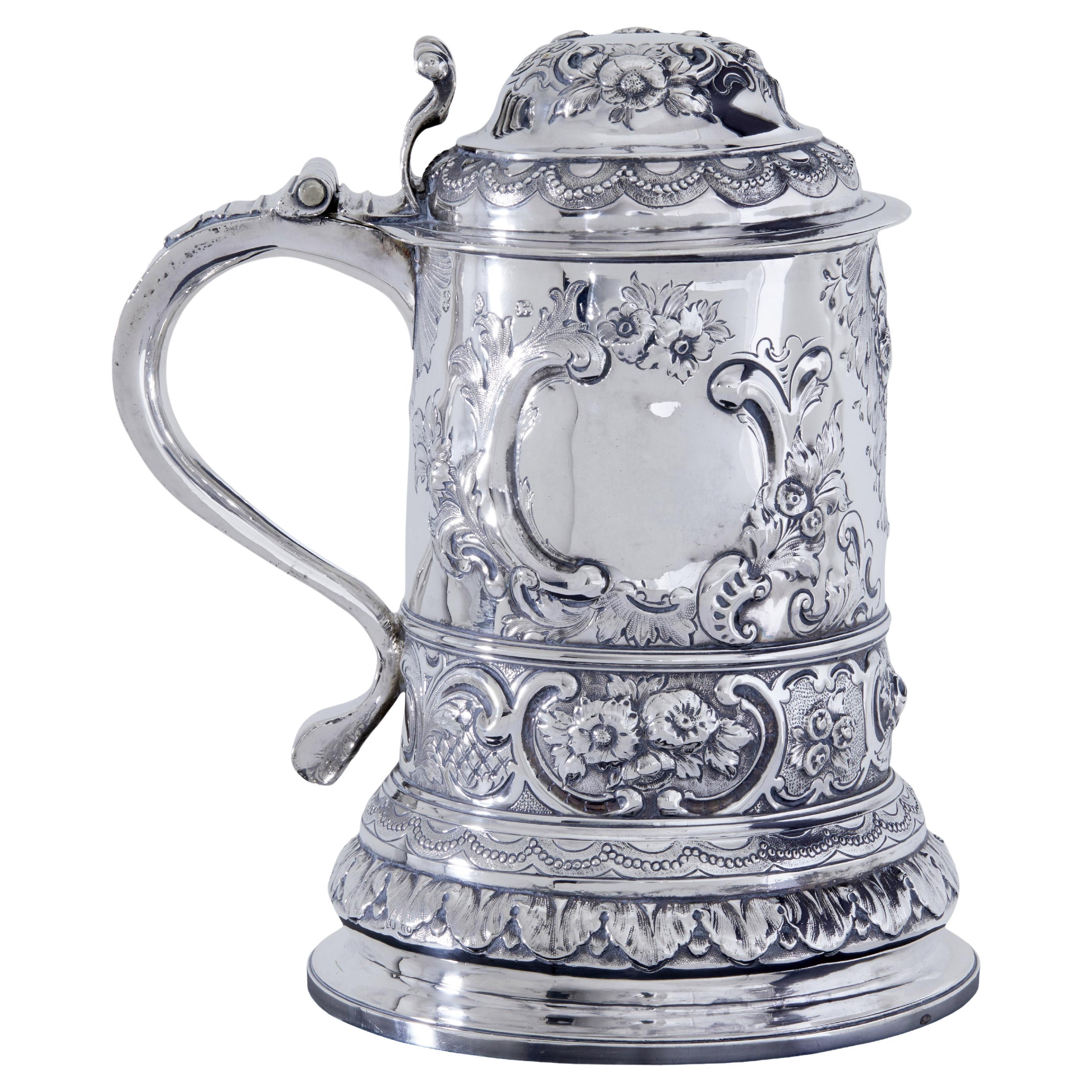 Charles II Pewter Flat Lid Tankard at 1stDibs | pewter tankard with lid