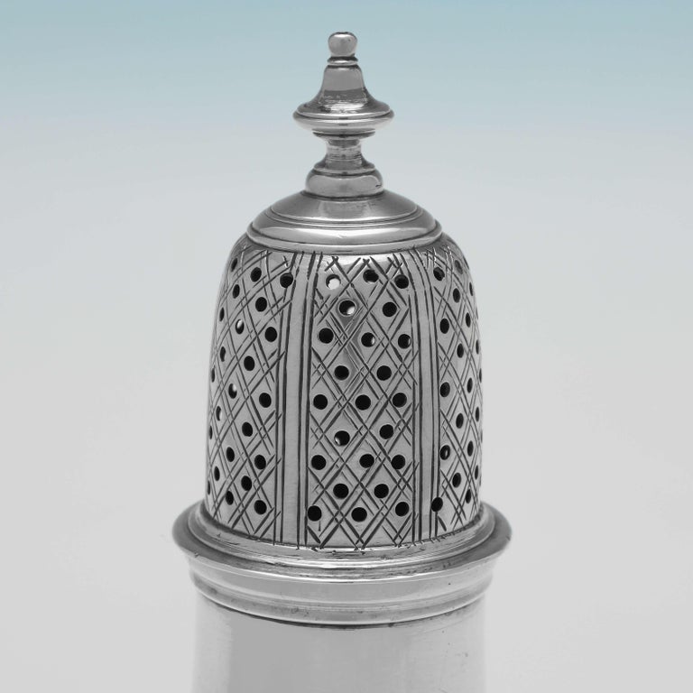 George II Antique Sterling Silver Pepper Pot, London 1756 Jabez Daniell ...