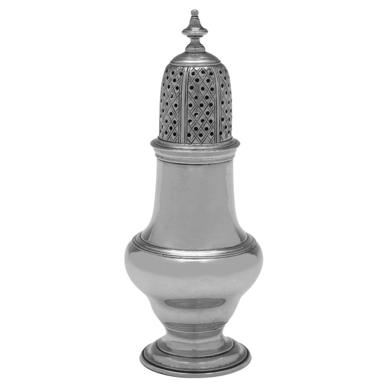 George II Antique Sterling Silver Pepper Pot, London 1756 Jabez Daniell ...