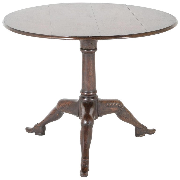 George II Carved Oak Tilt-Top Isle of Man Tripod Table For Sale at 1stDibs