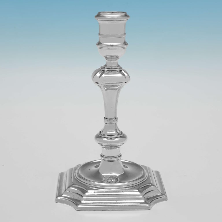 George II Period Pair of Cast Sterling Silver Candlesticks - London ...