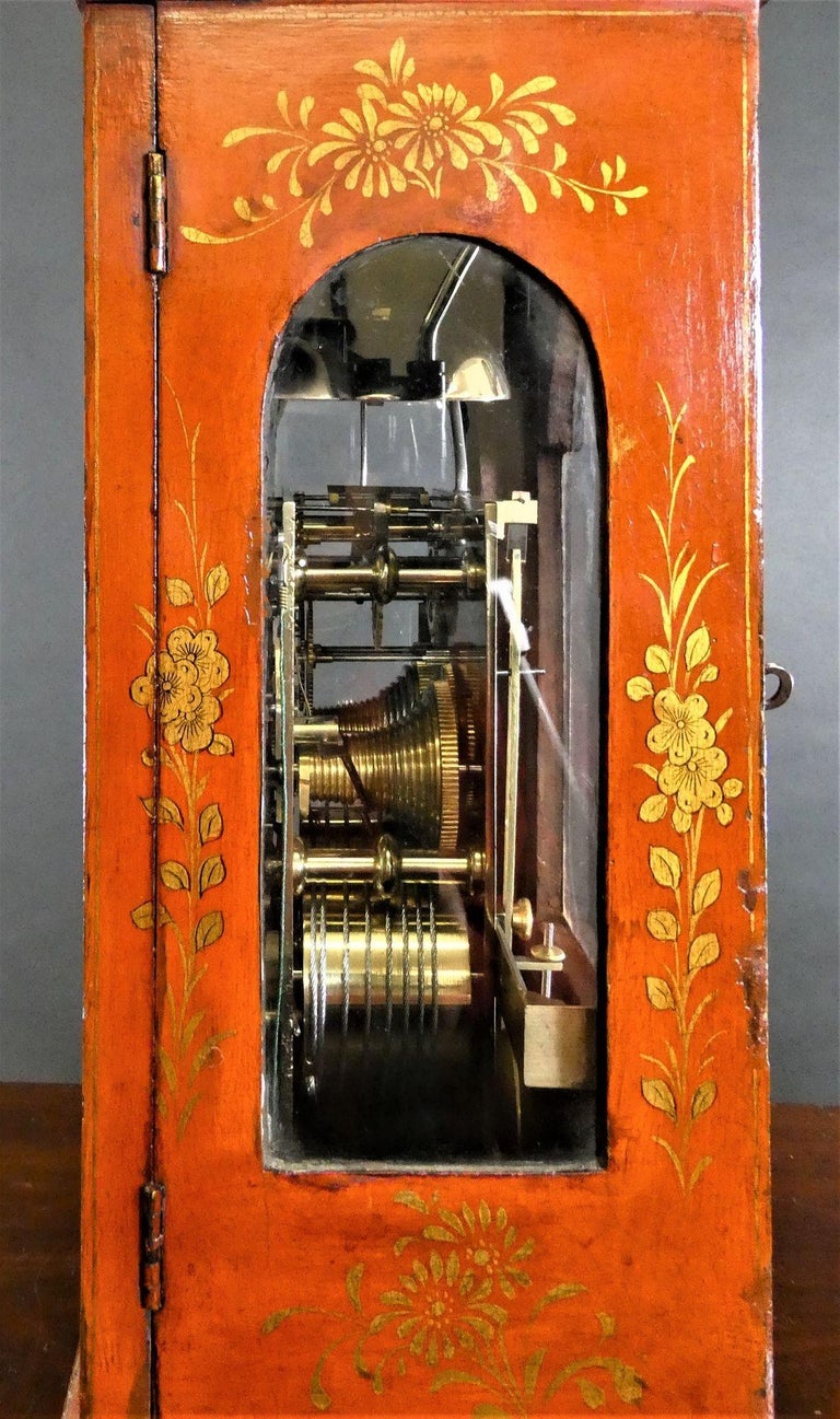 George II Red Lacquer Bracket Clock, John Smith, London For Sale at 1stDibs