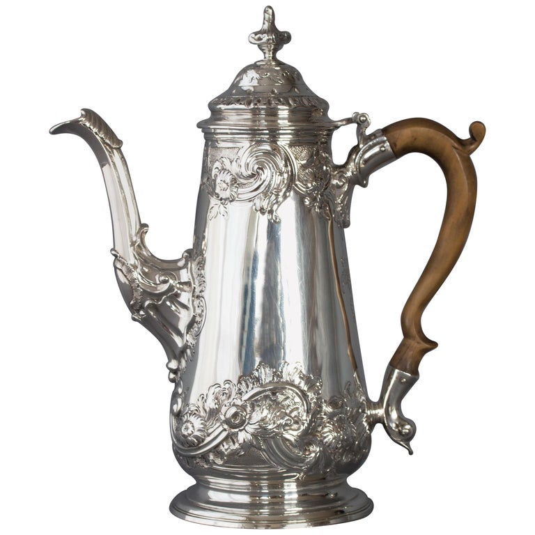 George II Silver Coffee Pot, London 1752 by Samuel Courtauld For Sale ...