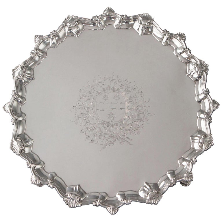 George II Silver Salver, Richard Rugg, London, 1759 For Sale at 1stDibs