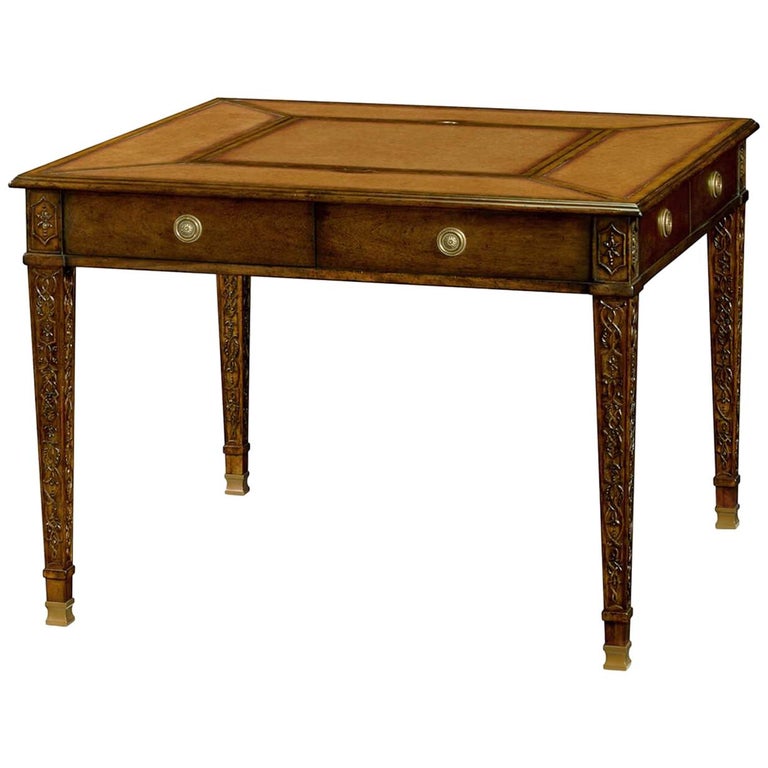 George II Style Leather Top Game Table For Sale at 1stDibs
