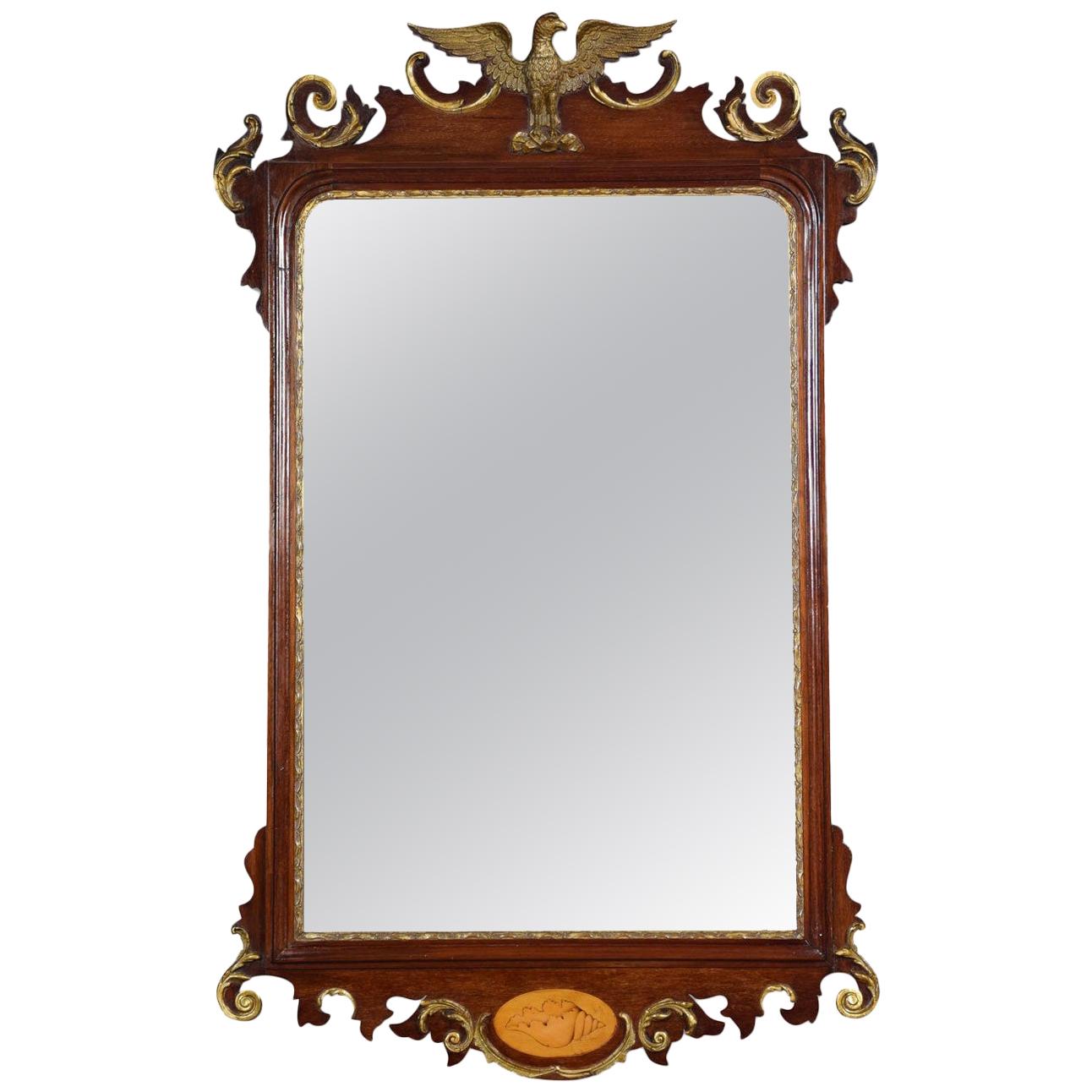 Georgian Style Mahogany and Giltwood Mirror For Sale at 1stDibs