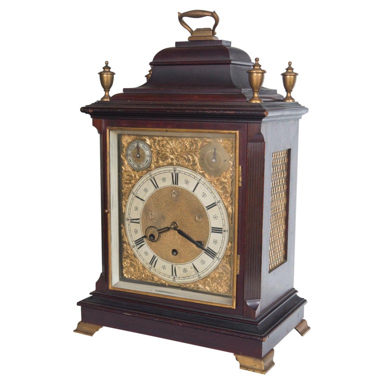 George II Style Mahogany Mantel or Bracket Clock For Sale at 1stDibs