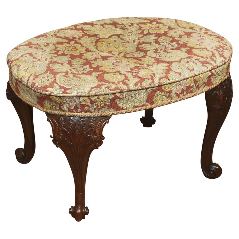 George II Style Tapestry Upholstered Stool For Sale at 1stDibs