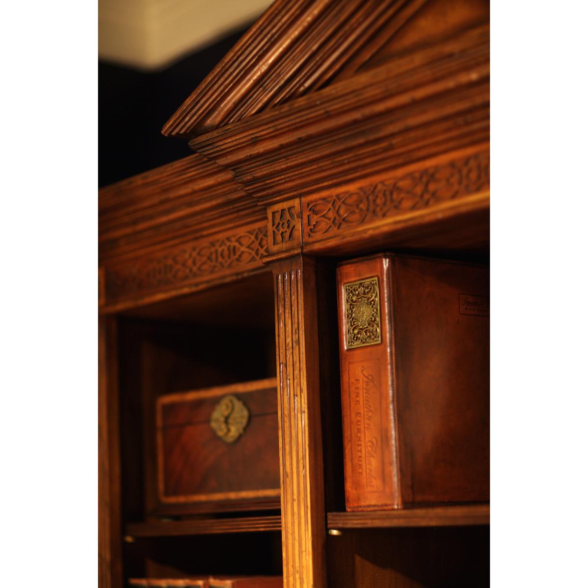 George II Style Walnut Breakfront Bookcase For Sale at 1stDibs