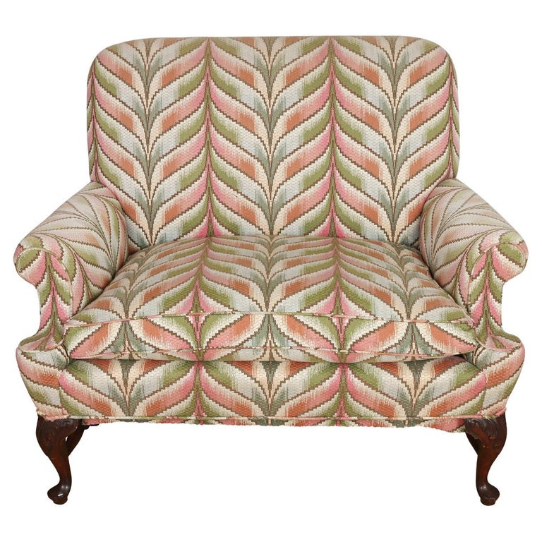 George II Upholstered Mahogany Settee For Sale at 1stDibs