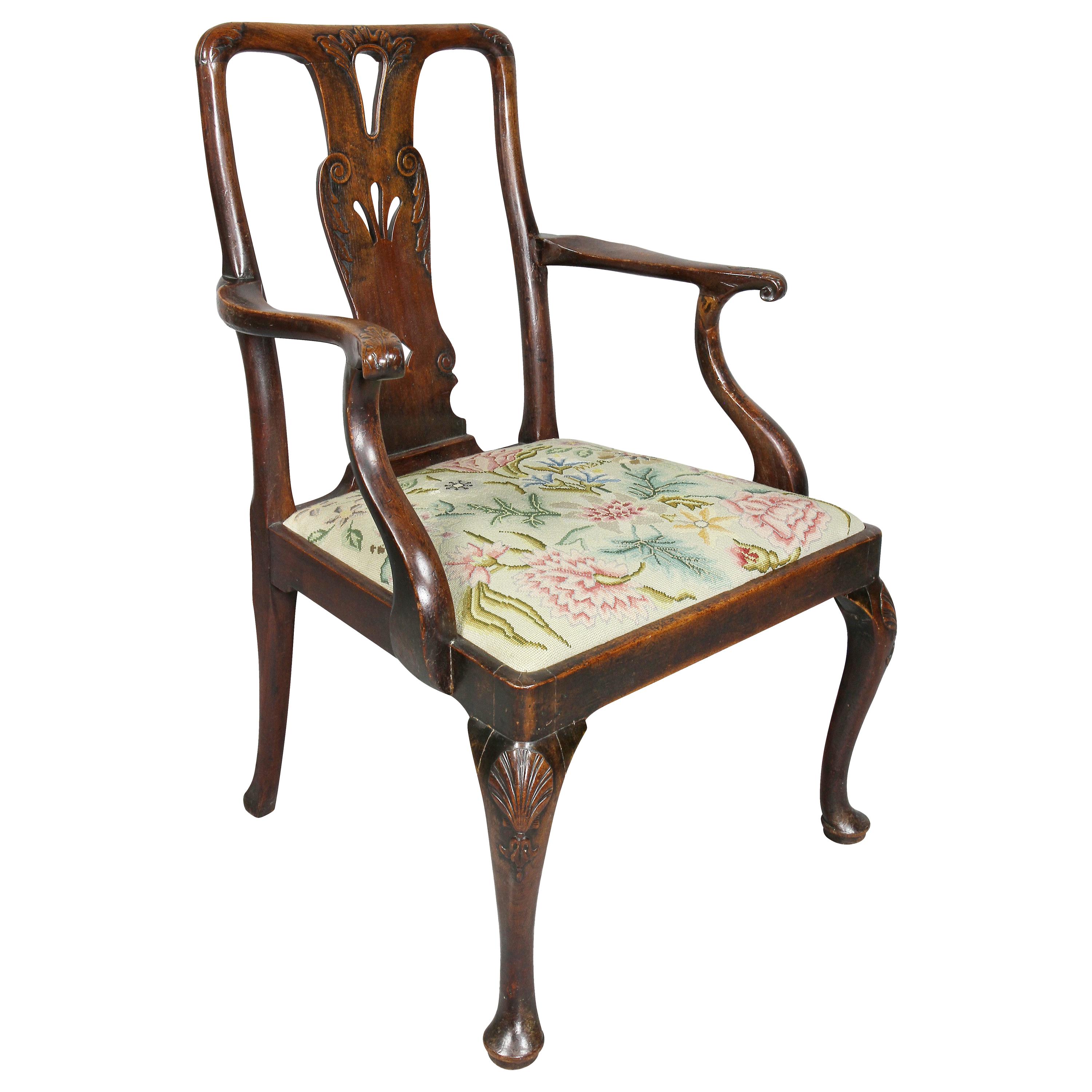 George II Walnut Armchair at 1stDibs