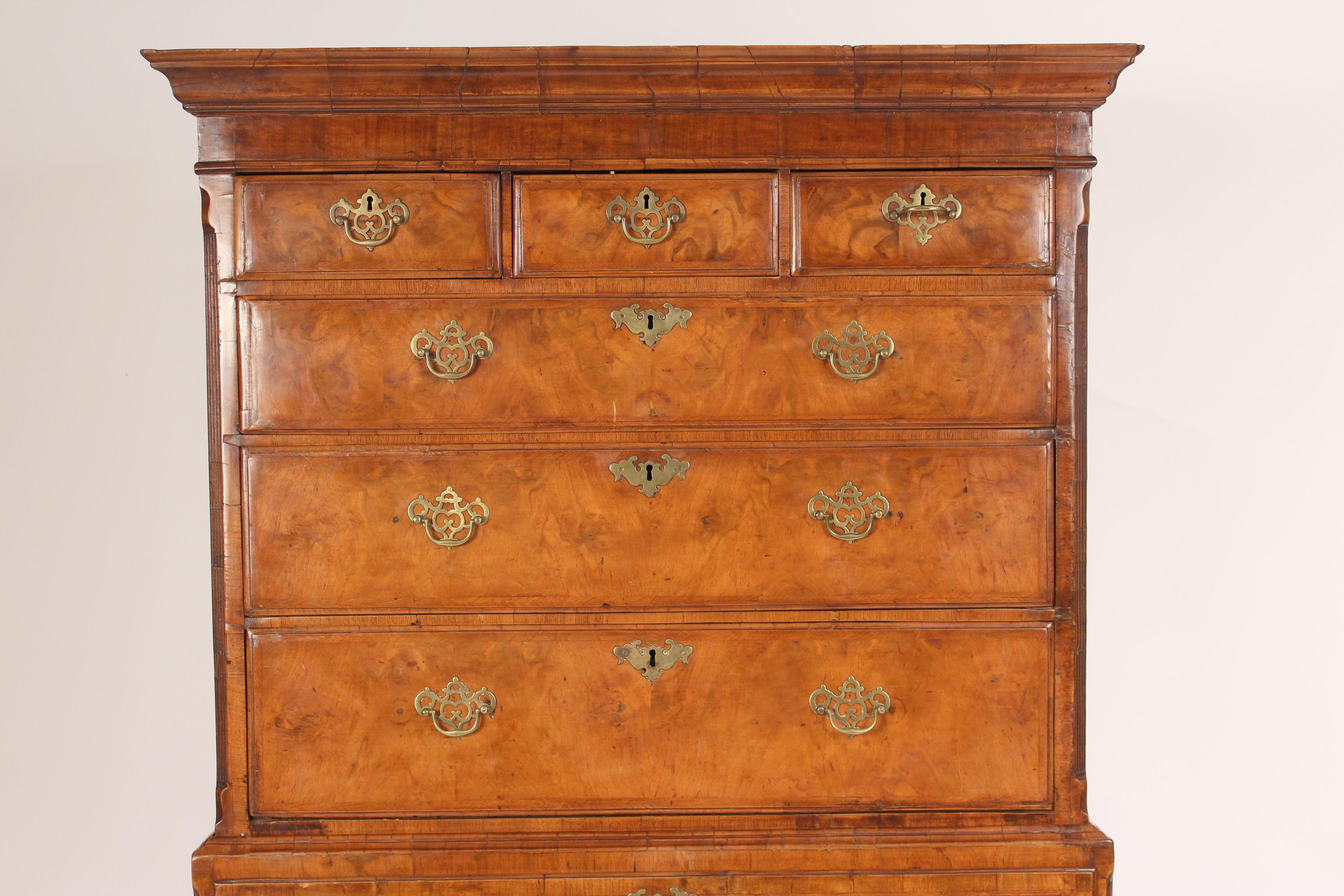 George II Walnut Chest on Chest For Sale at 1stDibs