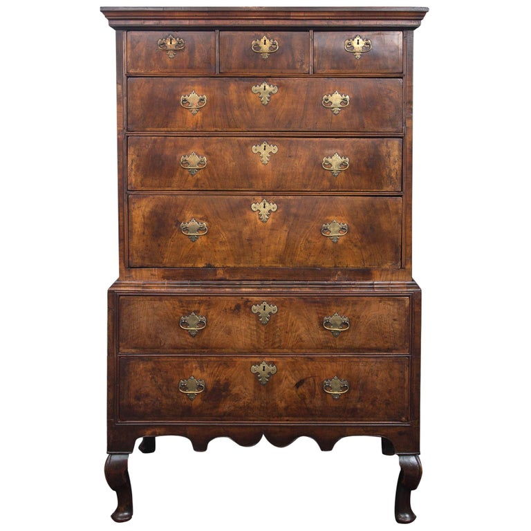 George II Walnut Chest on Stand For Sale at 1stDibs