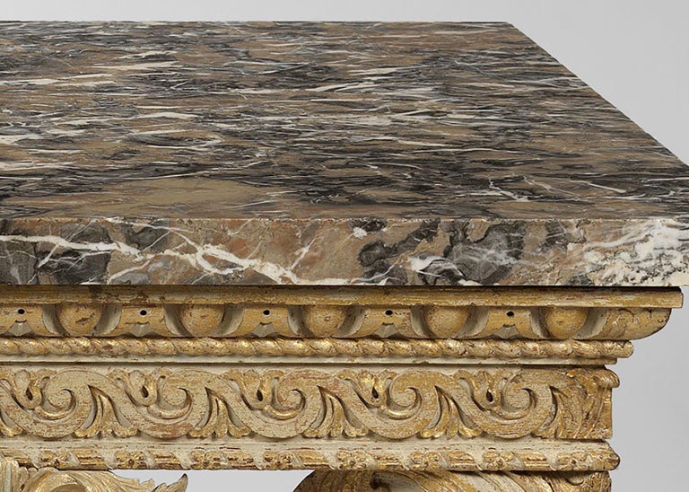 George II White and Gold Carved Console Table Attributed to Benjamin ...