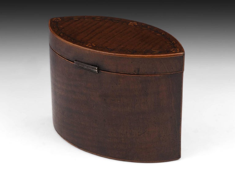 George III 18th Century Period Harewood Inlaid 'Navette' Shaped Tea ...