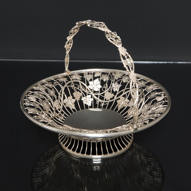 George III Antique Silver Basket, 1802 For Sale at 1stDibs