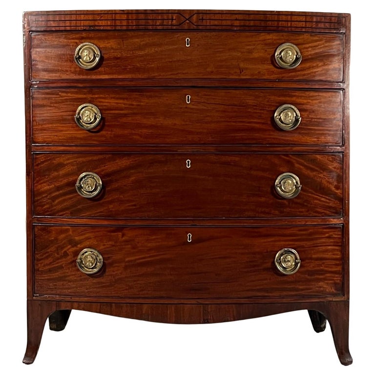 George III Bow Fronted Caddy Top Trafalgar Chest of Drawers (Commode ...