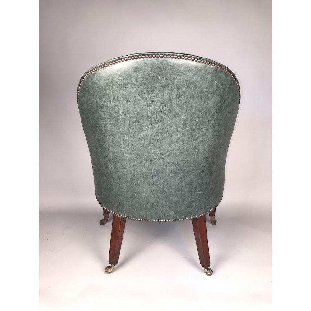 George III Carved Mahogany Library Tub Chair For Sale at 1stDibs