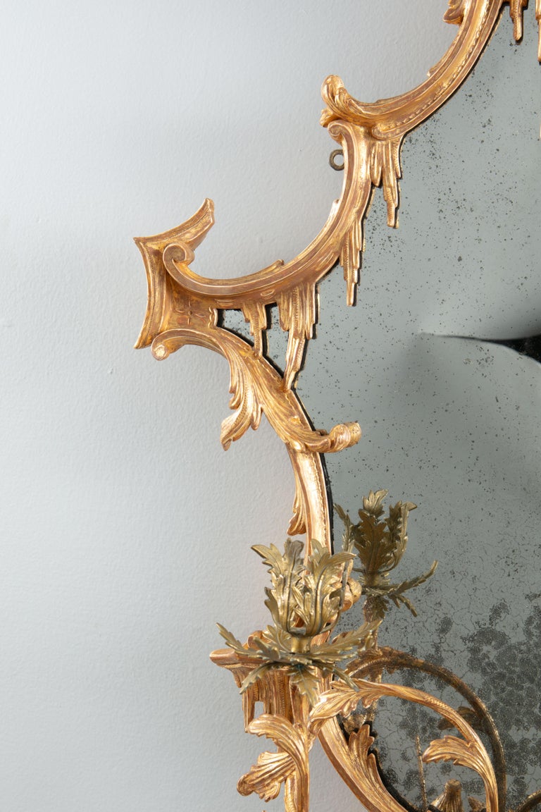 George III Chinese Chippendale Rococo Giltwood Girandole Mirror For ...