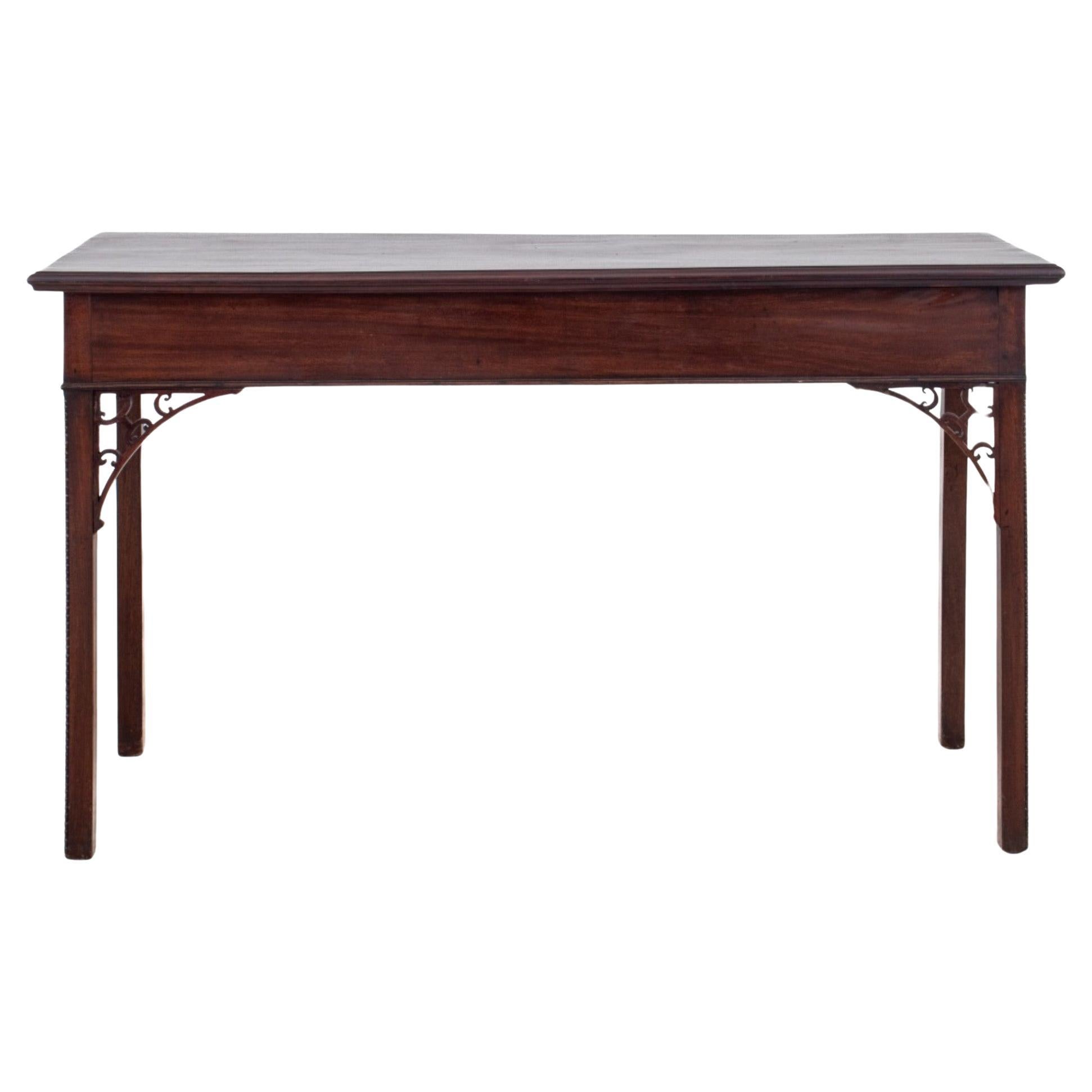 French Console Napoleon III Style Mahogany and Brass with Porcelain ...