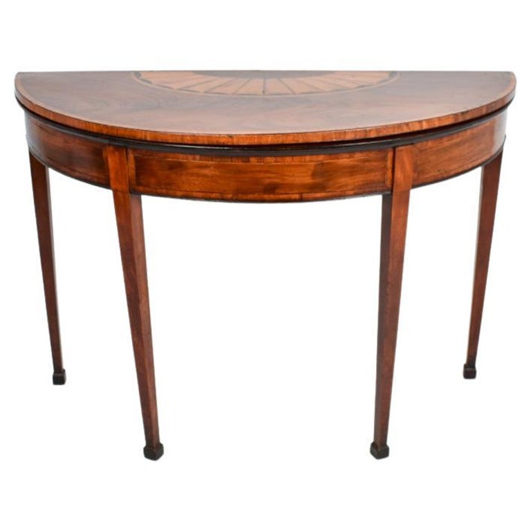 George III Demi Lune Tea Table with Sheraton Design, Circa 1780 For ...