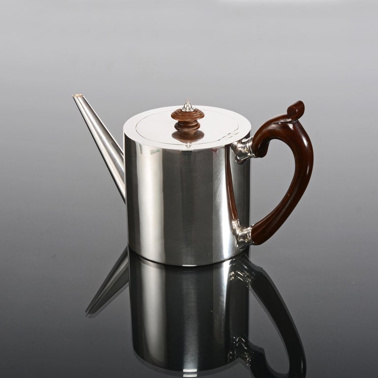 George III Drum-Shaped Silver Teapot, 1780 For Sale at 1stDibs