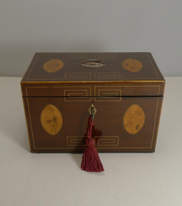 George III English Inlaid Mahogany Tea Caddy, circa 1820 For Sale at ...