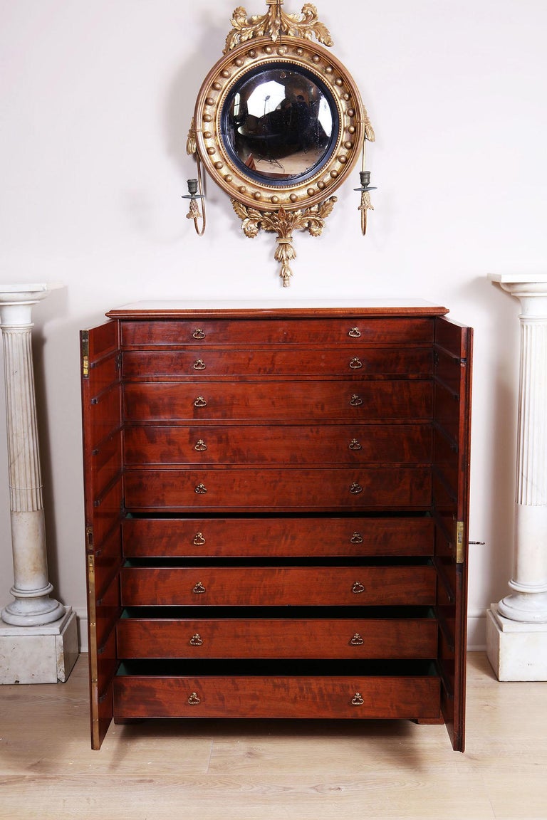 George III Flame Mahogany Collectors Cabinet in the Manner of John ...