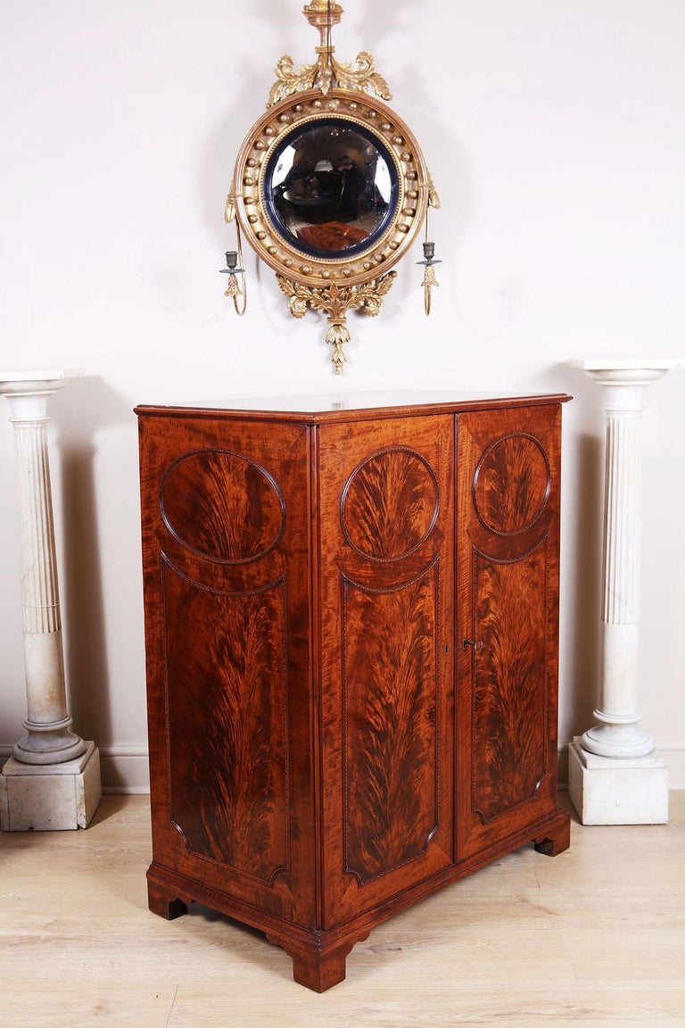 George III Flame Mahogany Collectors Cabinet in the Manner of John ...