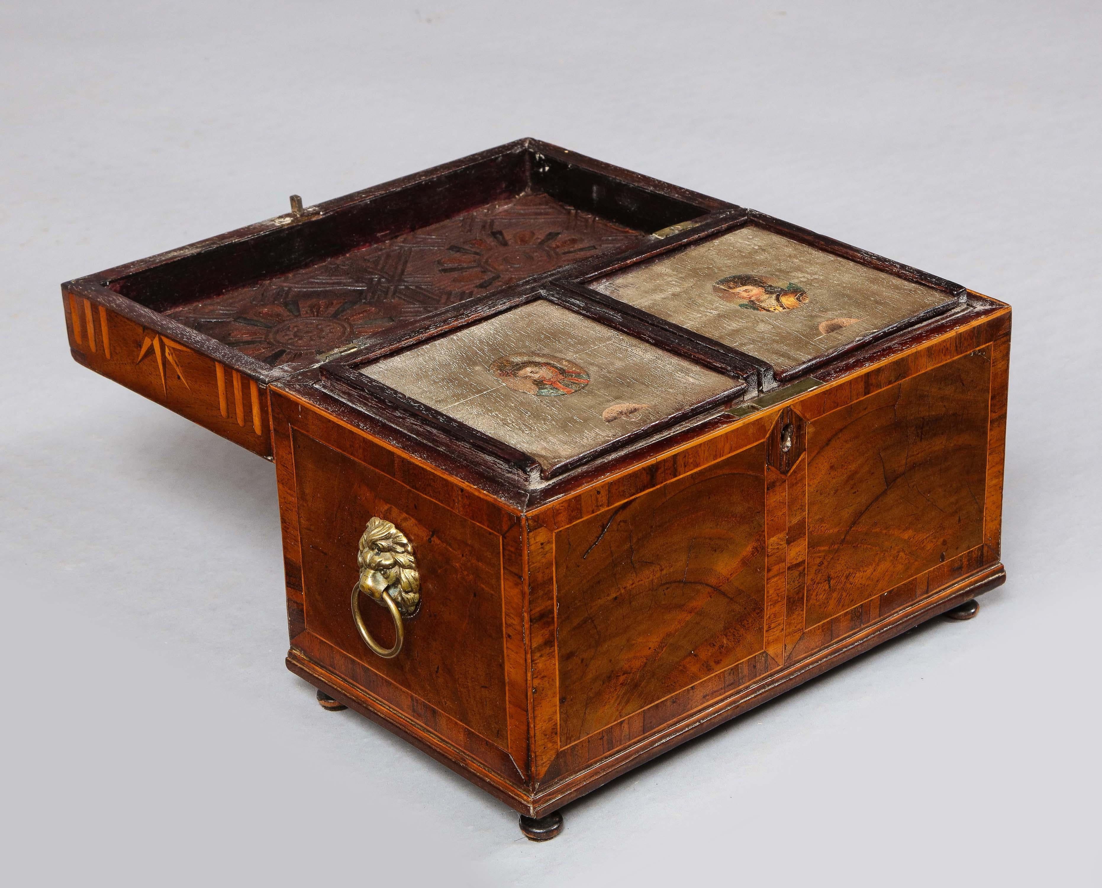 George III Inlaid Tea Caddy For Sale at 1stDibs
